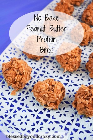 No Bake Peanut Butter Protein Bites Blessed Beyond Crazy