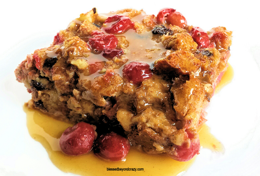 Isaac's Bourbon Cherry Bread Pudding - Blessed Beyond Crazy