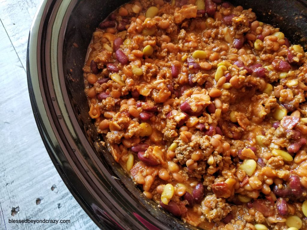 Loaded Crock-Pot Campfire Beans - Blessed Beyond Crazy