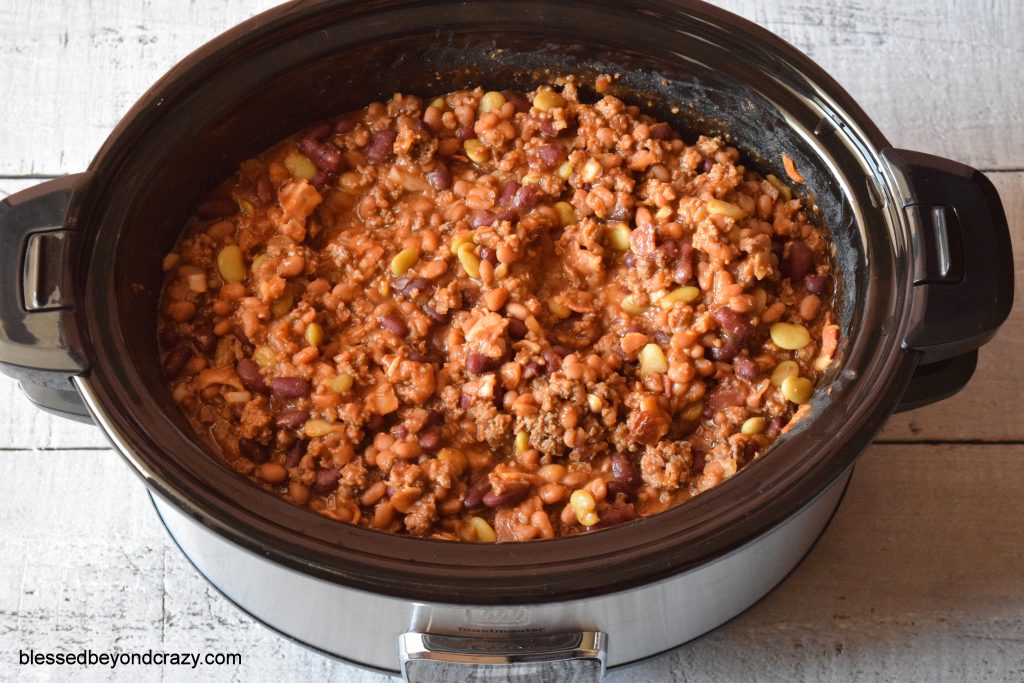 Loaded Crock-Pot Campfire Beans - Blessed Beyond Crazy