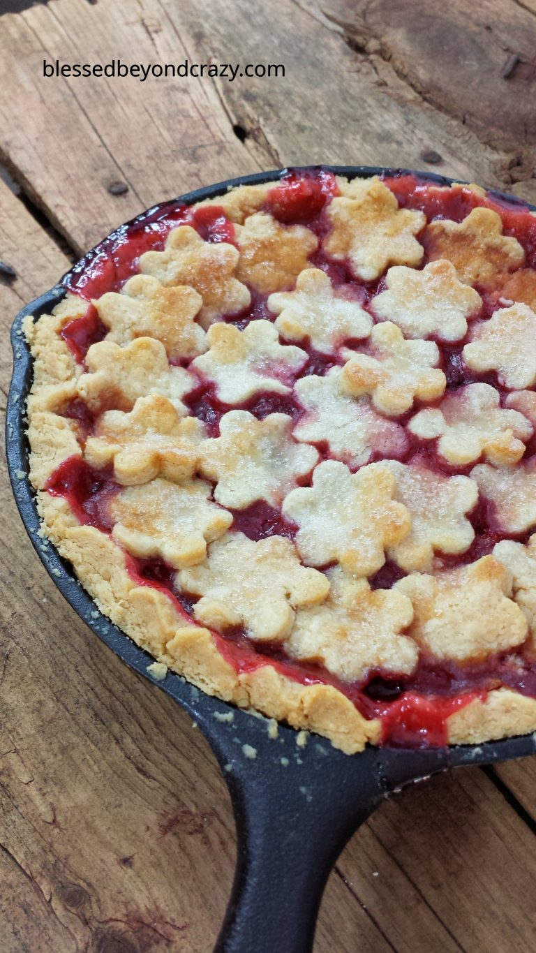 Rustic Cast Iron Skillet Cherry Pie - Blessed Beyond Crazy