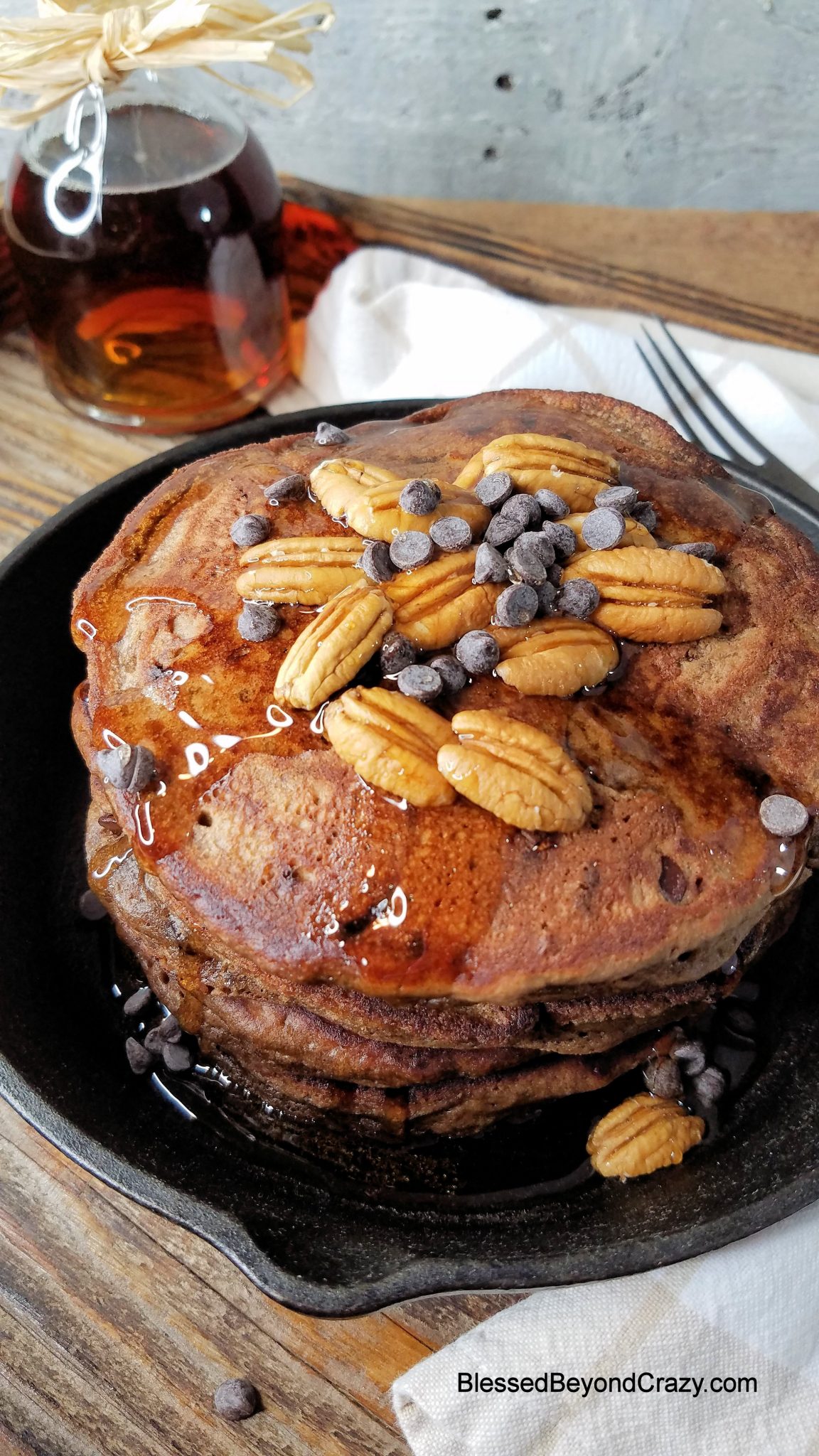 Triple Chocolate Pancakes - Blessed Beyond Crazy