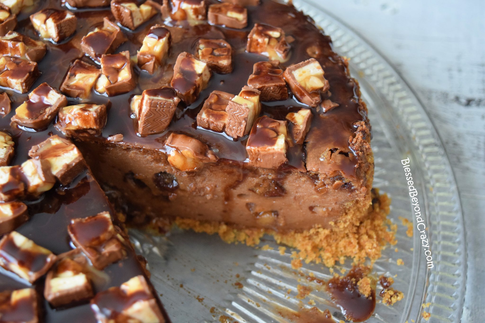 Snickers Chocolate Cheesecake - Blessed Beyond Crazy