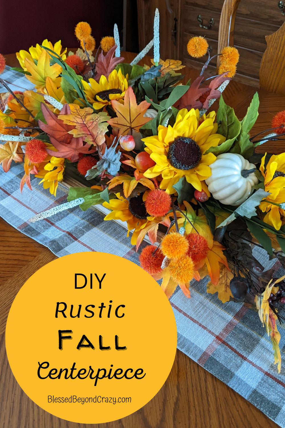 How to Make a DIY Rustic Fall Centerpiece - Blessed Beyond Crazy