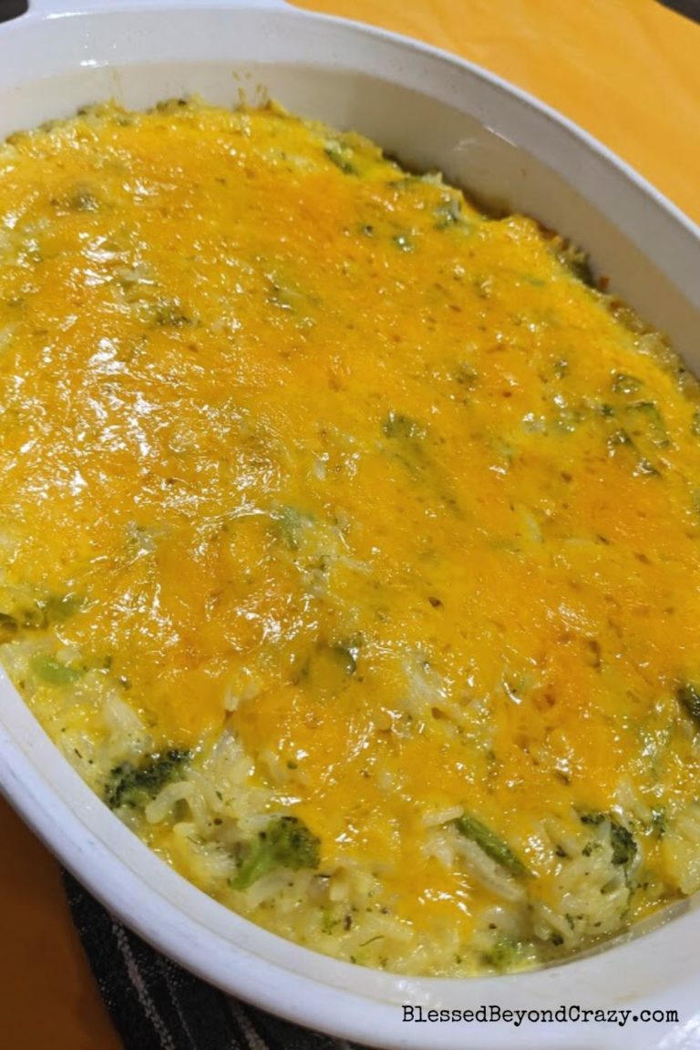 The Best Cheesy Broccoli and Rice Casserole - Blessed Beyond Crazy