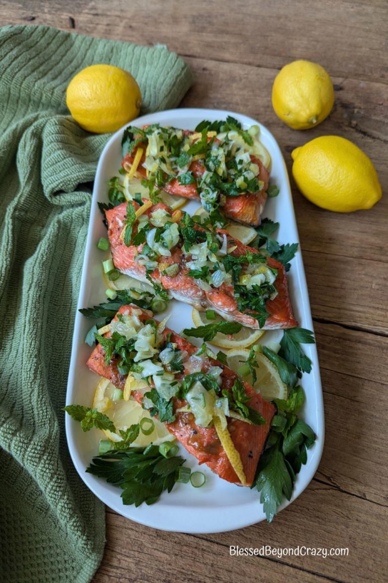 How to Make Herbed Salmon with Lemon Salsa - Blessed Beyond Crazy