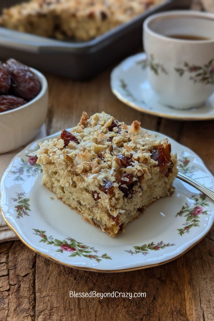 Old Fashioned and Easy Medjool Date Coffee Cake - Blessed Beyond Crazy