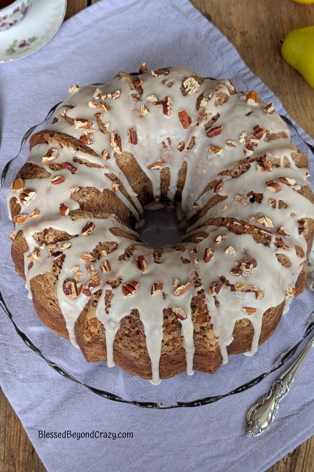 The Best and Easiest Pear Bundt Cake Recipe - Blessed Beyond Crazy